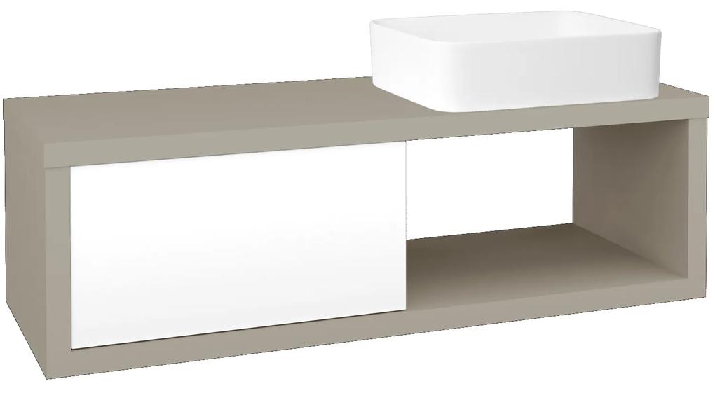 Dřevojas Koupelnová skříň STORM SZZO 120 (umyvadlo Joy) Varianta: L01 Bílá vysoký lesk / IND Individual / Levé