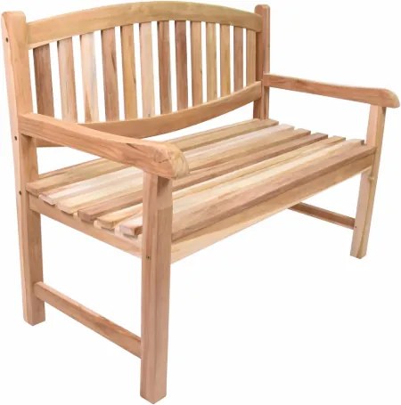 Zahradní lavice DIVERO, teakové dřevo, neošetřená, 120 cm