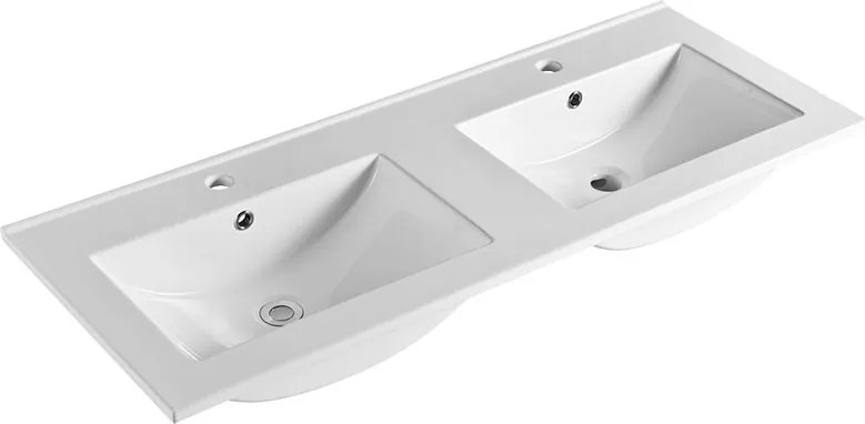 Mereo Mereo, Aira, koupelnová skříňka s keramickým umyvadlem 121 cm, bílá, dub, šedá, CN743