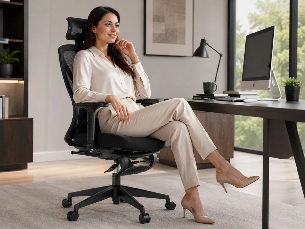 Ergonomická kancelářská židle ROJAS - černá síťovina