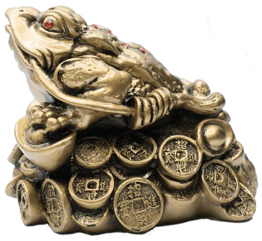 Milujeme Kameny Třínohá žába bronzová - soška Feng shui Maxi
