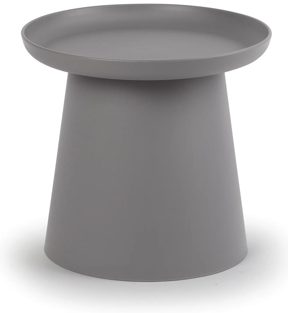 Plastový kávový stolek FUNGO, průměr 50 cm, šedý