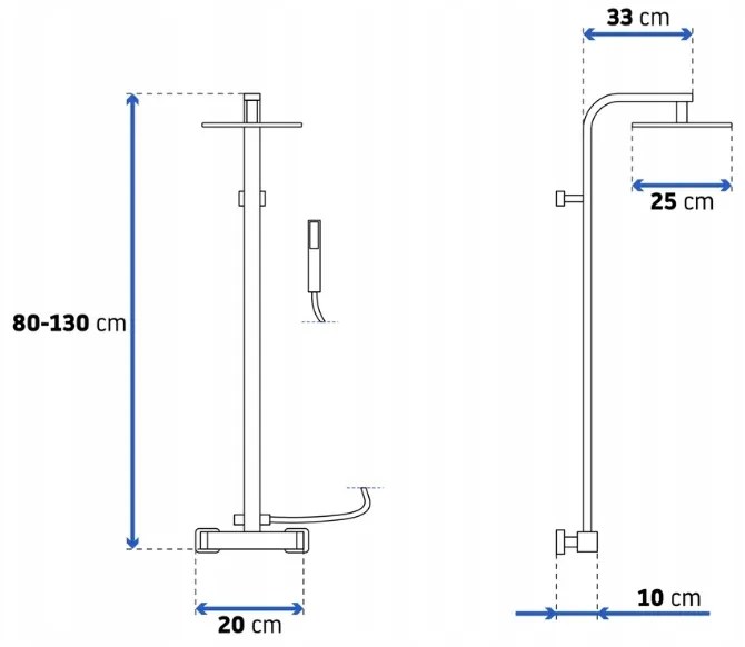Sprchová souprava MAXMAX Rea MILAN s termostatem - černá
