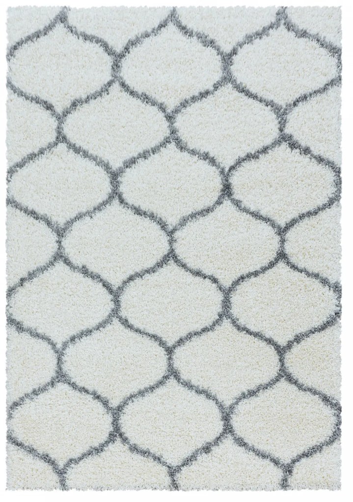 Ayyildiz, Kusový koberec Salsa Shaggy 3201 cream, 80x250, bílá, ložnice