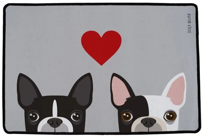 Rohožka which frenchie in love, 90 x 60 cm