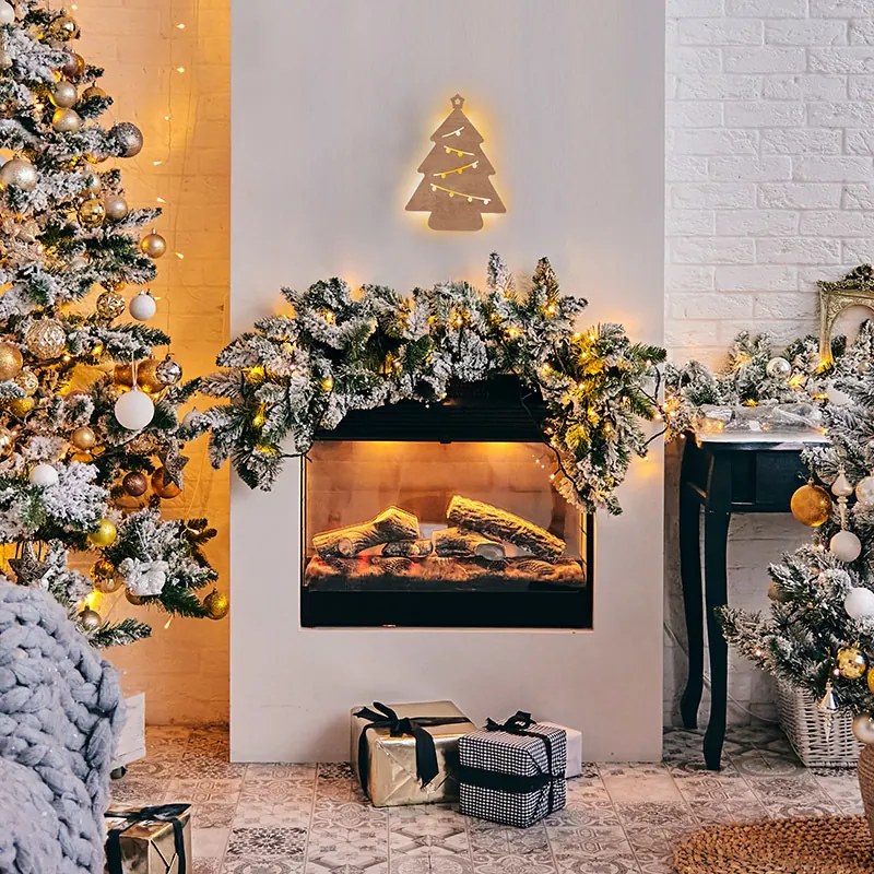 LED nástěnná dekorace vánoční stromek