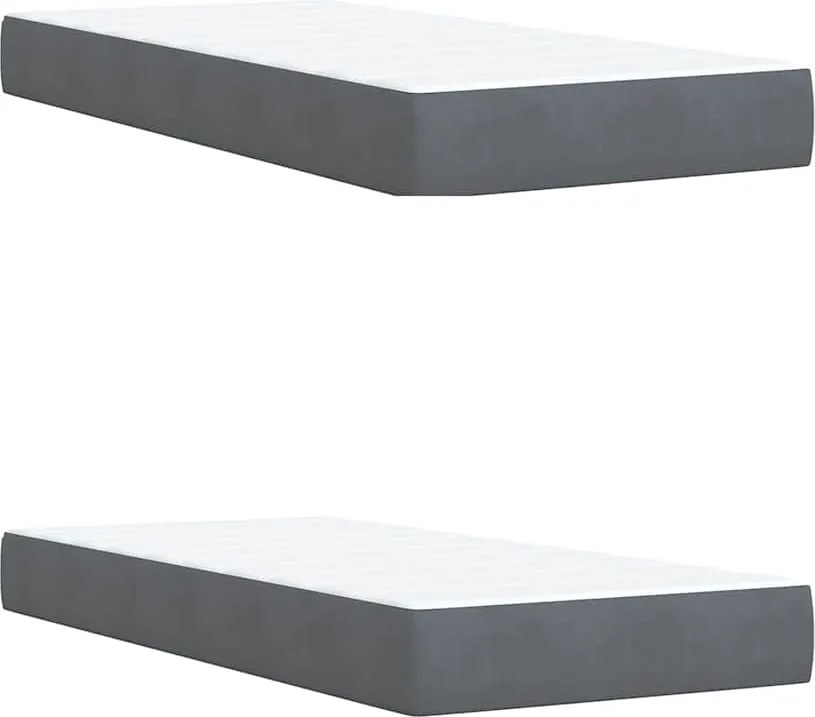 Box spring postel s matrací tmavě šedá 200x200 cm samet 3285663