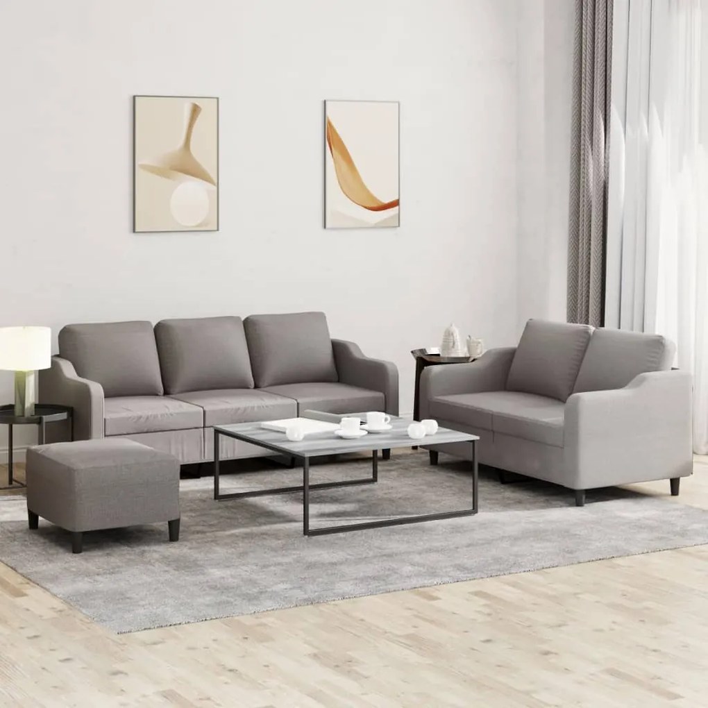 3dílná sedací souprava s poduškami taupe textil 3201849
