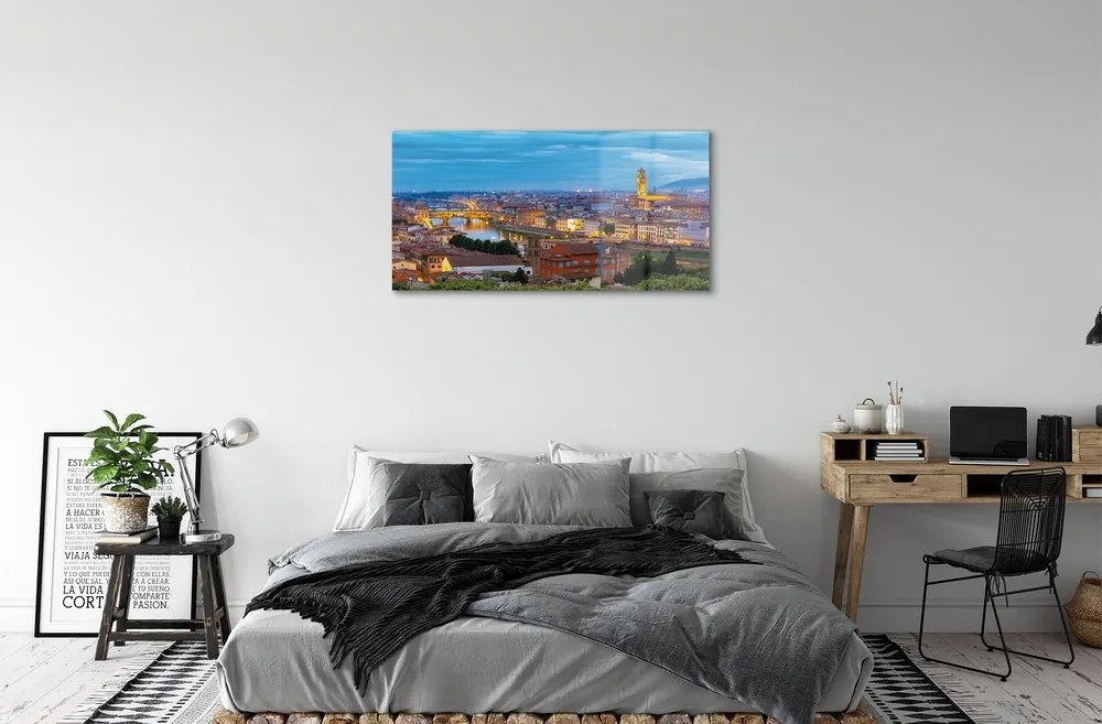 Obraz na skle Itálie Sunset panorama 125x50 cm