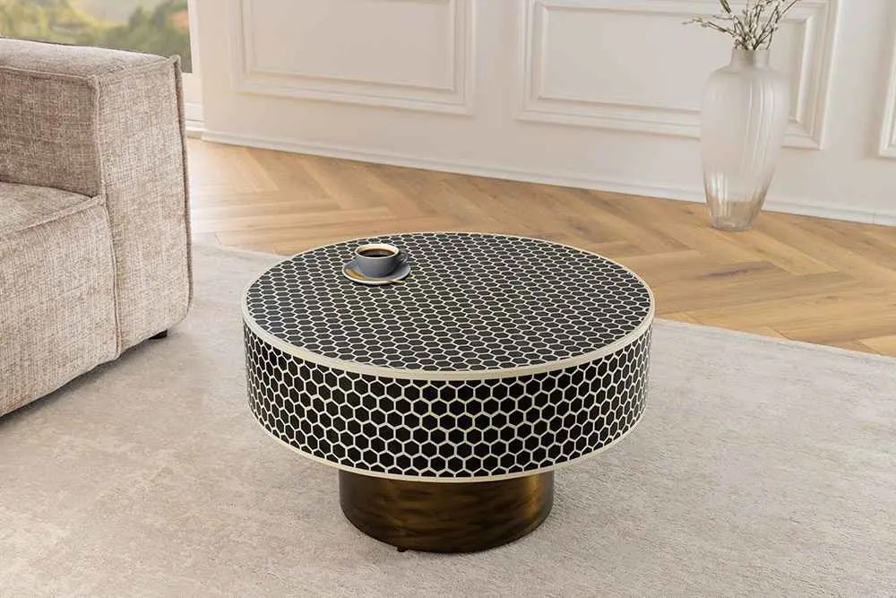 Designový konferenční stolek Xinavane 60 cm černo-bílý