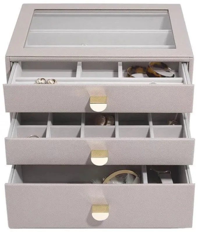 Šperkovnice se šuplíky 3 v 1 Stackers Taupe Classic Drawers | šedobéžová 75886