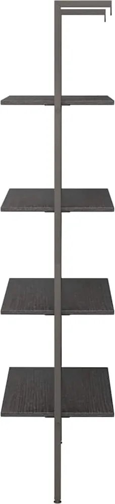 4patrová opěrná police černá 64 x 35 x 152,5 cm 336384