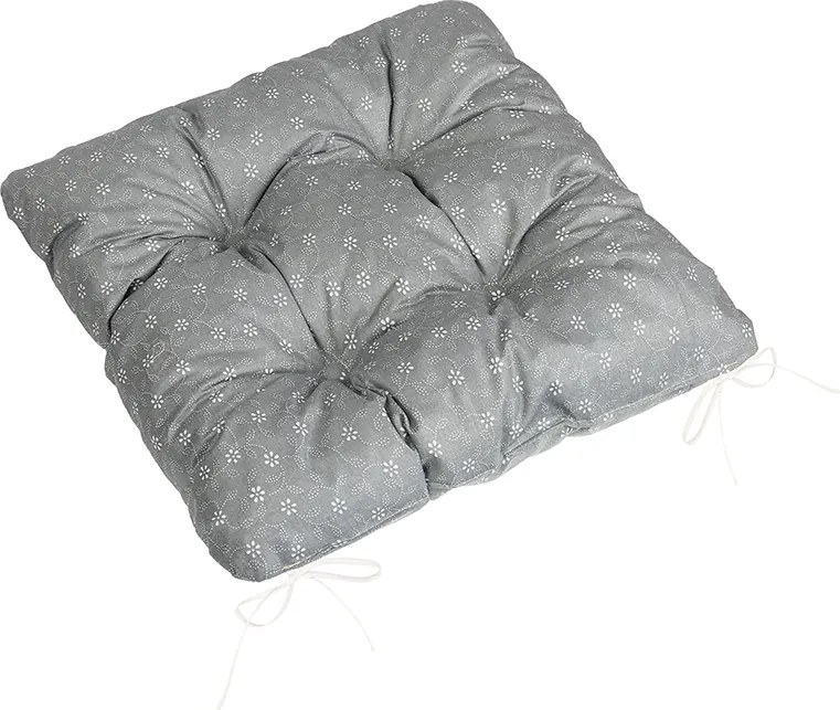 Bellatex Sedák Adéla prošívaný Šedá,Bílá 40x40 cm