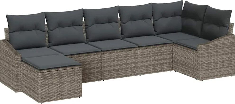 Set pohovek 7 ks Šedá polyratan 3346809