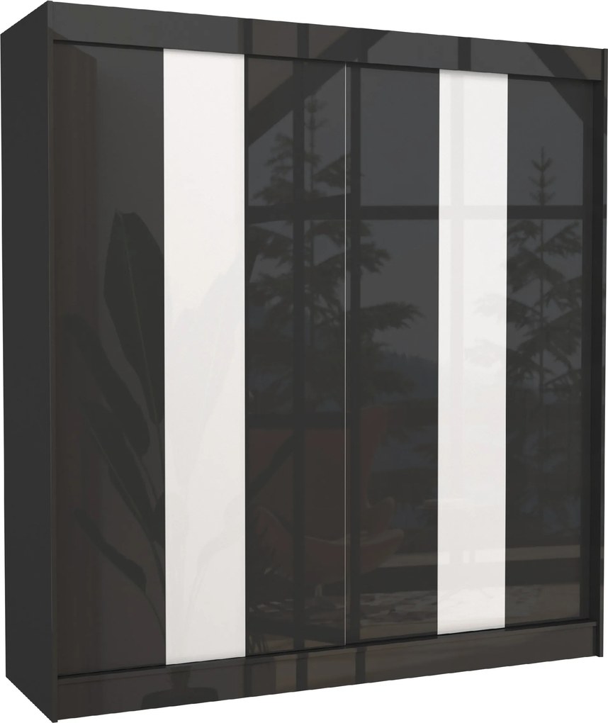 ADRK Furniture Posuvná skříň s lacobelem KAREN 200 SW-KAR-B+WL-200+A422