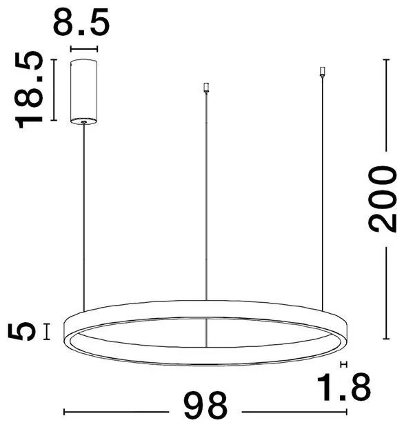 Nova Luce Závěsné LED svítidlo ELOWEN, 100W 3000K stmívatelné Barva: Černá