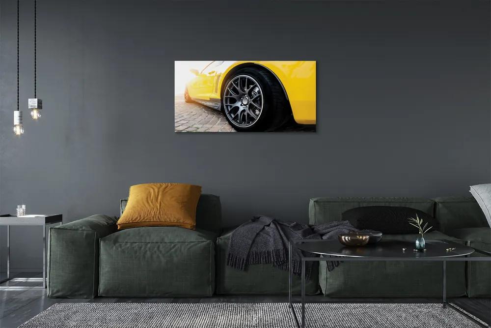 Obrazy na plátně žluté auto 120x60 cm