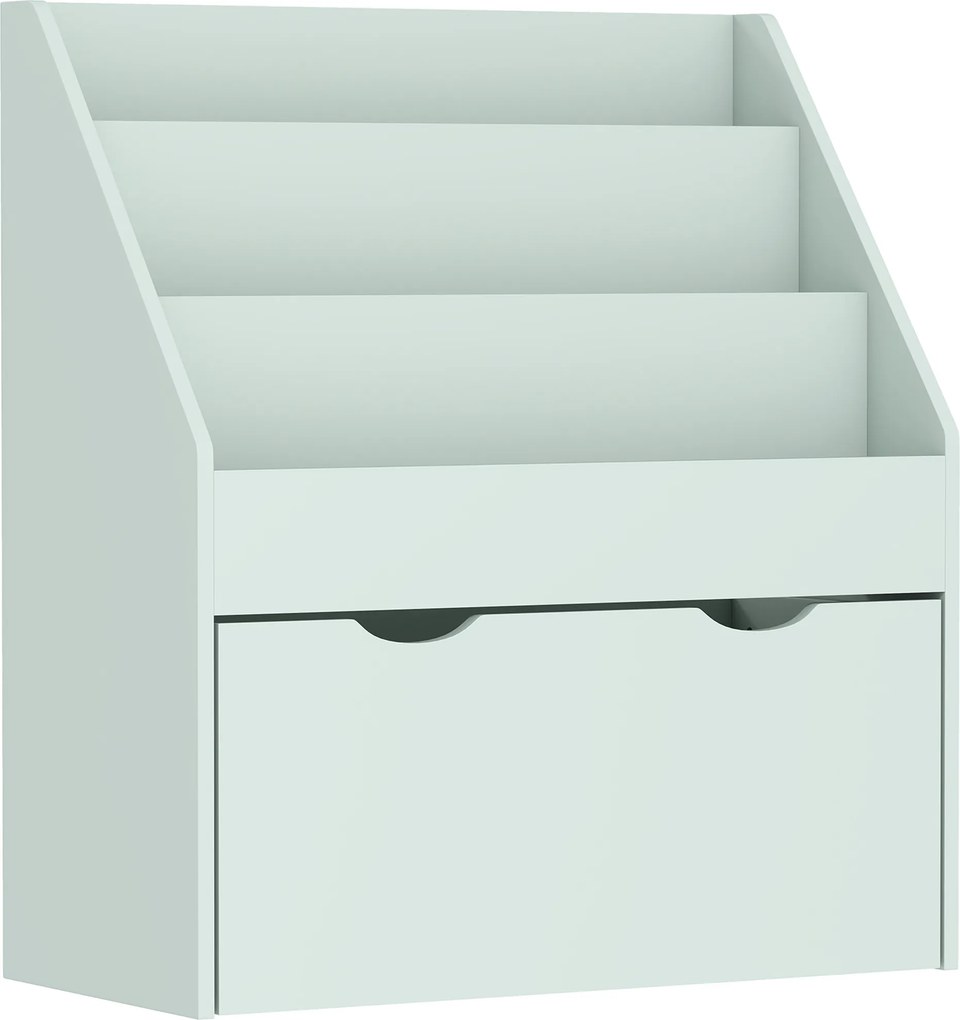 AIYAPLAY dětský regál s více funkcemi s 3 policemi a zásuvkou, 62,5D x 30Š x 70V cm, zelený