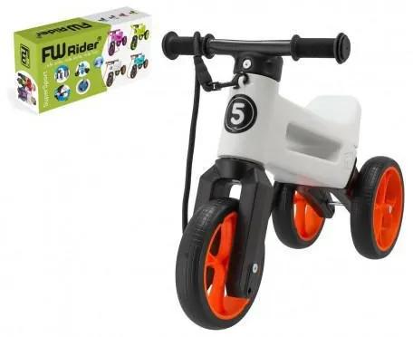 Teddies Odrážedlo Funny Wheels Rider SuperSport 2v1+popruh balené v krabici Bílé/tyrkysové