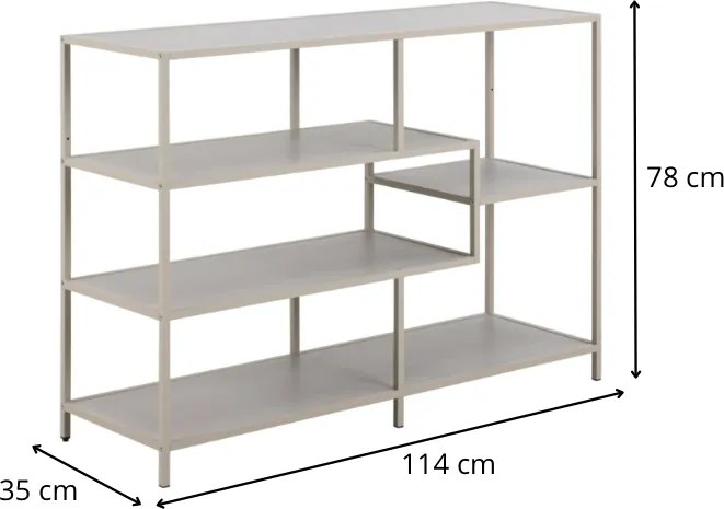 Knihovna Seaford 114 cm šedá