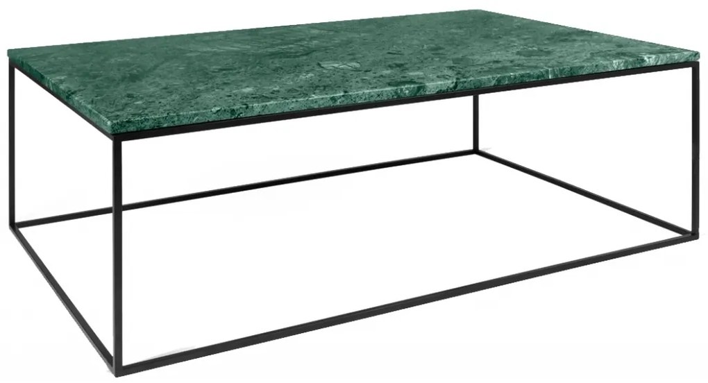 Konferenční stolek Amaro, černá podnož, zelený mramor