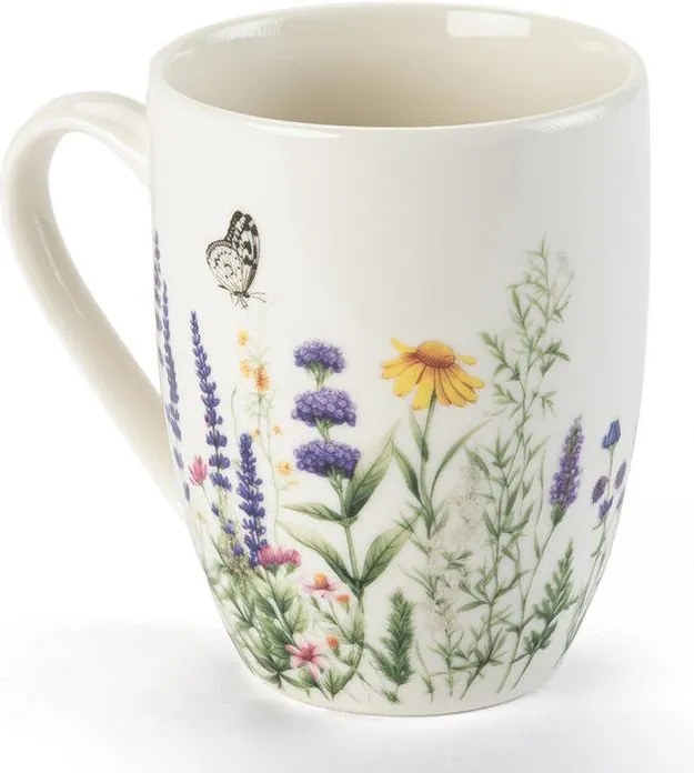 Porcelánový hrnek LEVANDULE A MOTÝLI v dárkové krabičce 350 ml