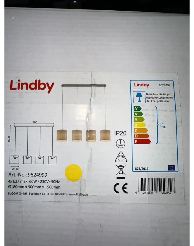 Lindby Lindby - Lustr na lanku ZALIA 4xE27/60W/230V LW1105