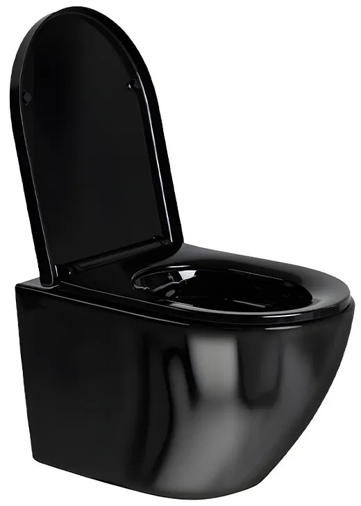 BPS-koupelny Závěsná WC mísa se SoftClose sedátkem HYD-4707, černá