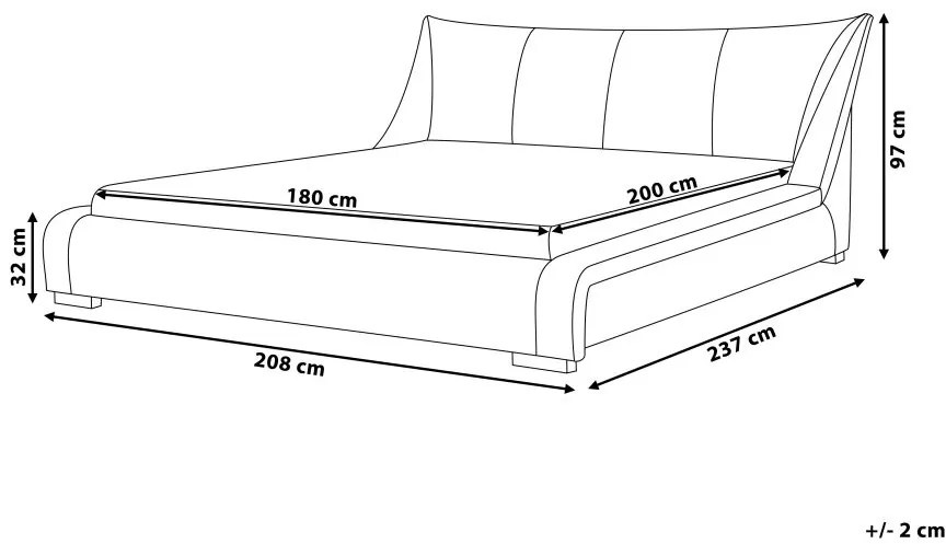 Kožená postel  LED 180 x 200 cm bílá NANTES Beliani