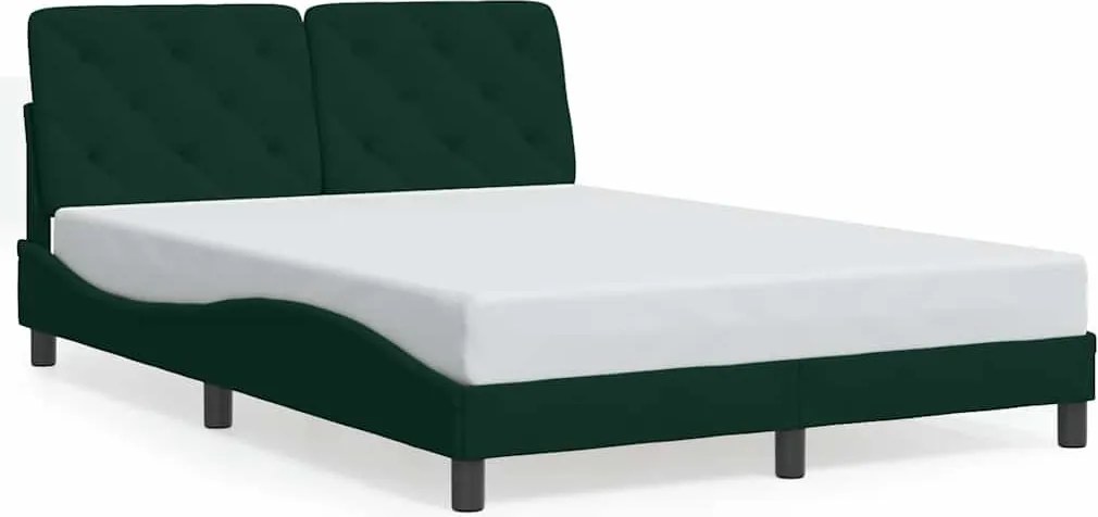 Rám postele bez matrace tmavě zelená 140 x 190 cm samet 3207920