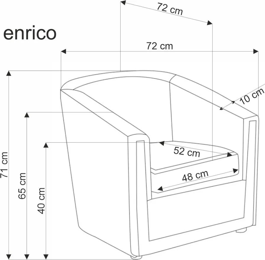 Designové křeslo ENRICO — látka, zelená