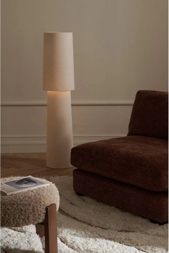 Krémová stojací lampa z materiálu bouclé (výška 119 cm) Philo – Ellos Home