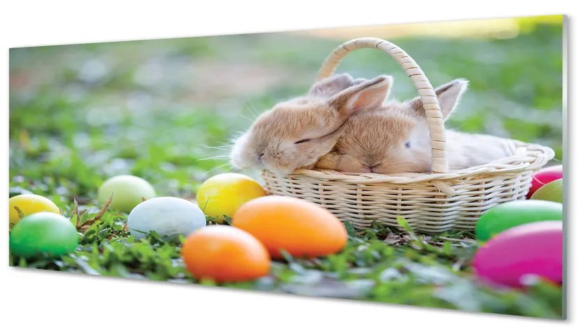 akrylový obraz králíci vejce 120x60 cm