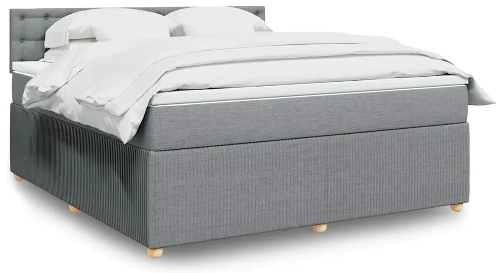 Box spring postel s matrací světle šedá 180 x 200 cm textil 3289849