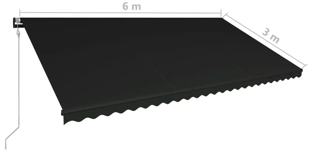 Automatická zatahovací markýza 600 x 300 cm antracitová,  3051254