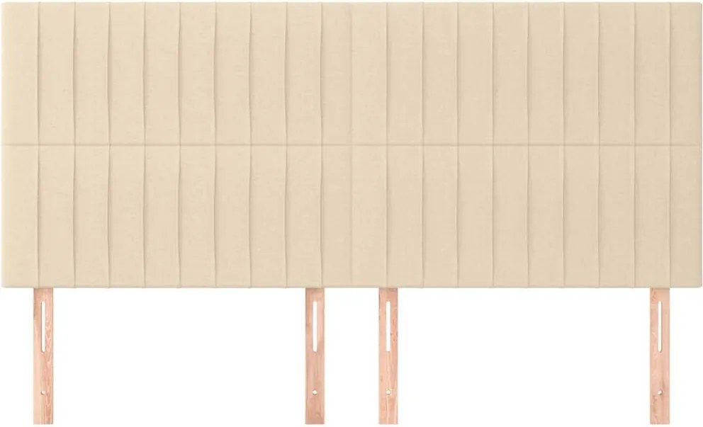 Čelo postele krémové 200x5x118/128 cm látkové 3116597
