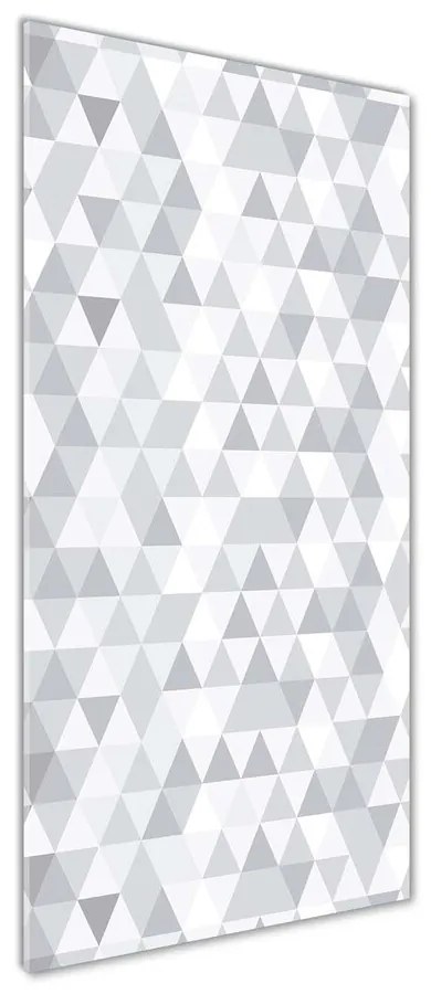 Wallmuralia Moderní akrylový fotoobraz Šedé trojůhelníky 50x125 cm