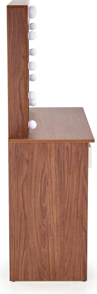 Toaletní stolek HOLLYWOOD s LED osvětlením 94 cm kašmírový/ořech