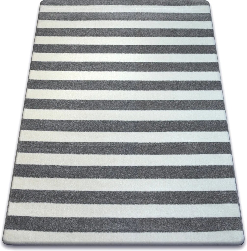 Kusový koberec SKETCH Stripes šedo-bílý 140x190