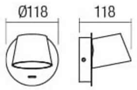 Redo 01-1739 - LED Nástěnné svítidlo SHAKER LED/6W/230V černá