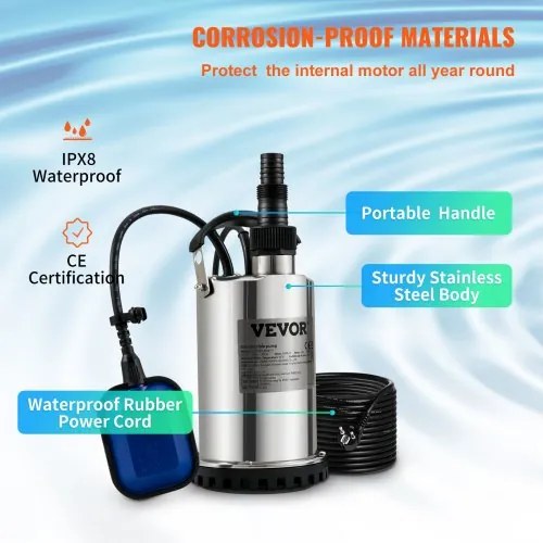 ponorné vodní čerpadlo, 550 W 9500 l/v, s 10 m