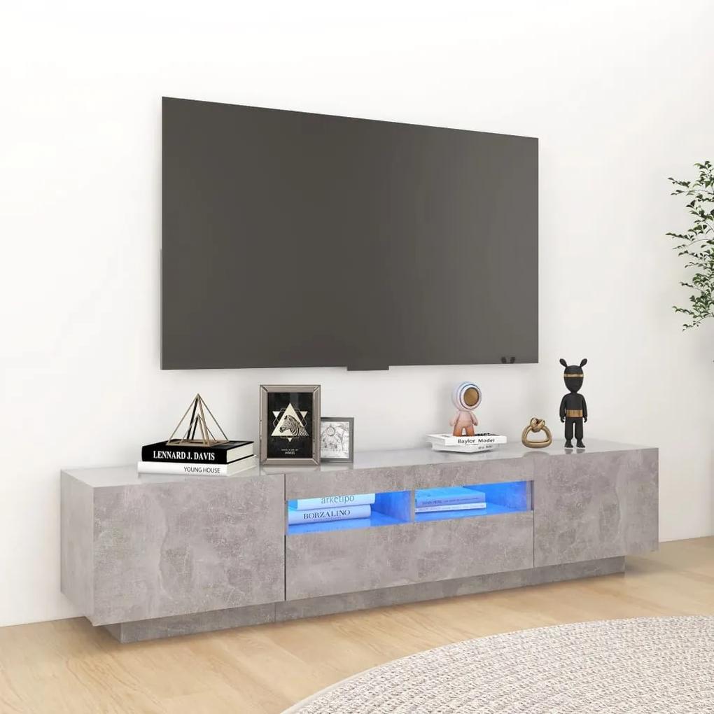 TV skříňka s LED osvětlením betonově šedá 180 x 35 x 40 cm - Default Title
