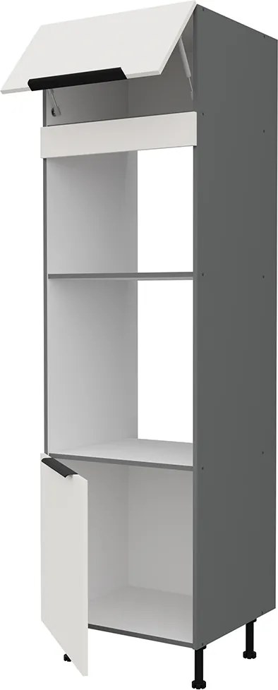 ARIA aw | vysoká skříňka 60 DPM-215 2F na vestavnou troubu a mikrovlnku | 60 cm | ANTI FINGERPRINT povrch | antracit/bílá