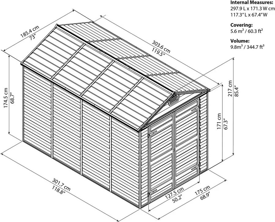 Zahradní domek Palram Skylight 6 x 10 hnědý