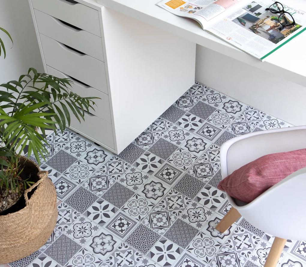 D-c-fix Podlahové samolepící čtverce - Kostky šedobílé rozměr 30,5x30,5 cm, balení 11ks, 2745061