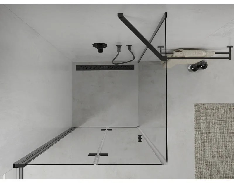 Mexen Lima skládací sprchový kout 70 x 70 cm, Průhledné, Černá - 856-070-070-70-00