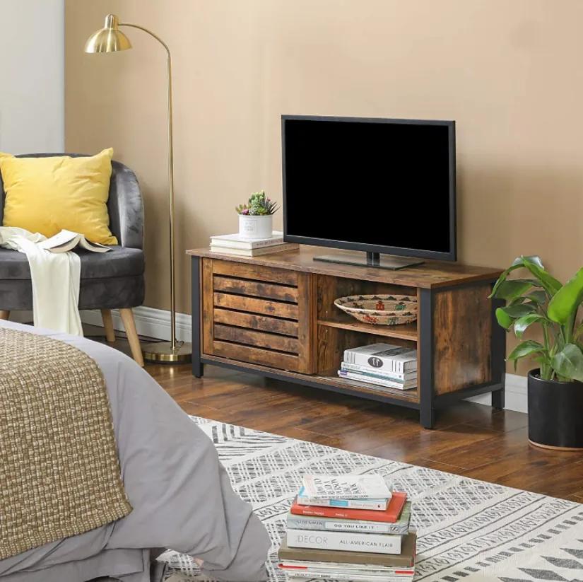 Vasagle TV komoda 110x45x40cm, hnedá,dřevo