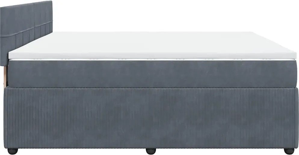 Box spring postel s matrací tmavě šedá 180x200 cm samet 3290107