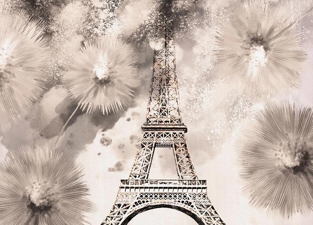 Malvis ® Tapeta Abstraktní Eiffelova věž Vel. (šířka x výška): 288 x 200 cm