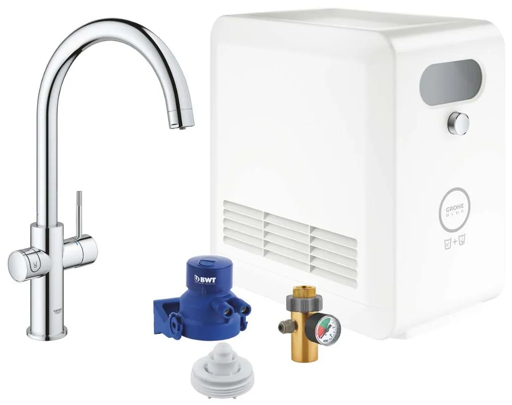 Grohe Blue Professional - Dřezová baterie s chladicím zařízením a filtrací, chrom 31323002